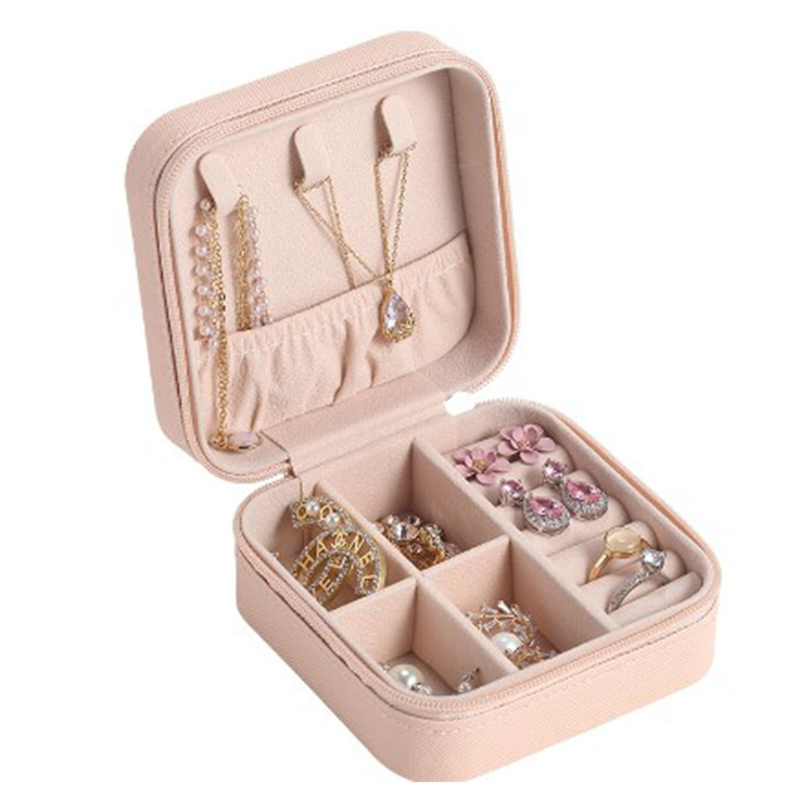 Портативная шкатулка для хранения ювелирных изделий, органайзер для сережек, ожерелий, колец с разделителями