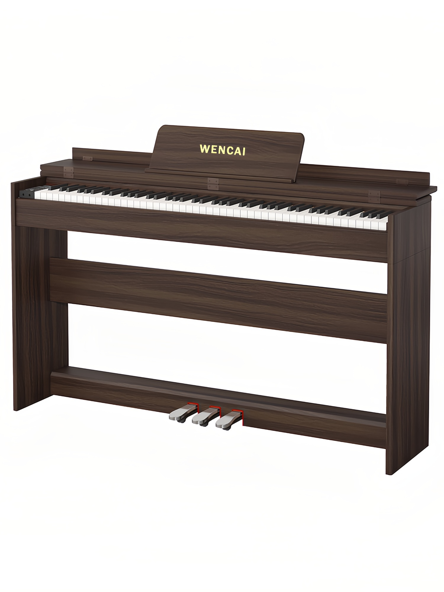 Цифровое пианино Wencai,88-клавишное, с молоточковой клавиатурой, в деревянном корпусе, с педалью