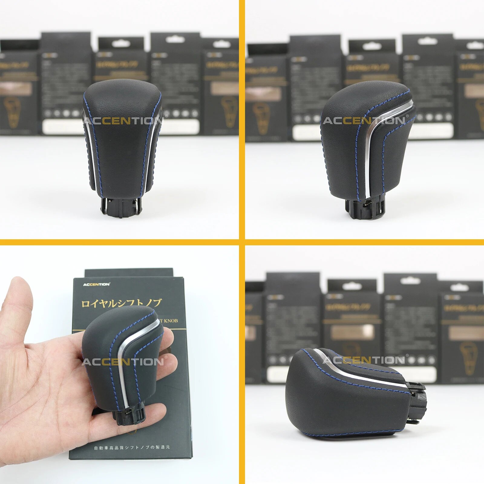 Черная кожаная ручка переключения передач из углеродного волокна для Toyota Corolla Camry 11