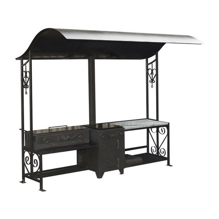 Мангал Шеф-повар со светлым гранитным столом