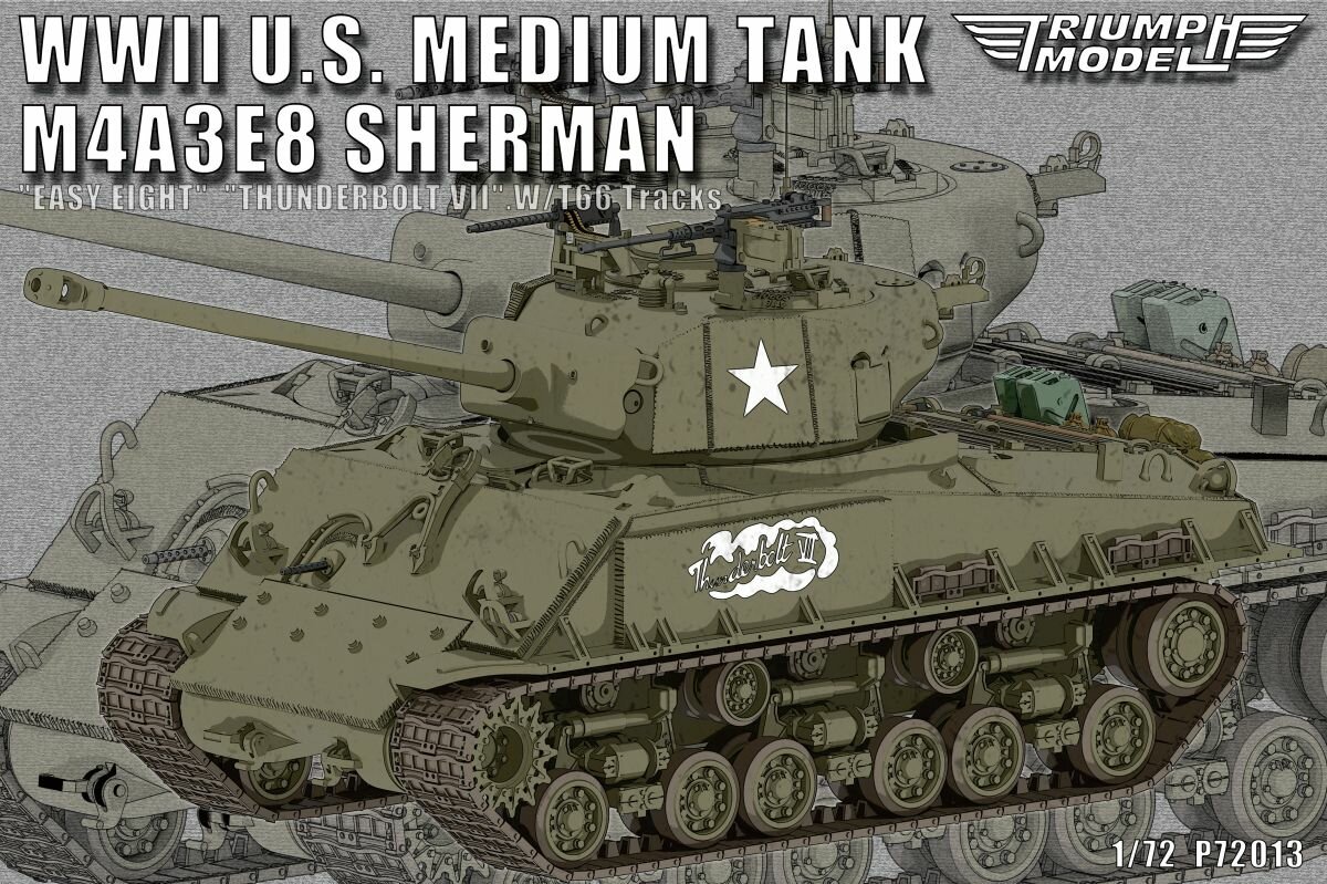 OSTRICH Triumph Models P72013 1/72 WWII Модель сборки танков M4A3E8 Sherman