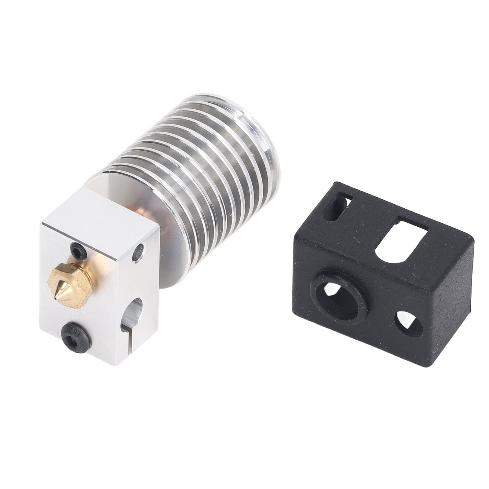 3D Printer Hotend 0.4mm Brass Nozzle Aluminum Heating Block Tube Bimetal Throat Silicone Sleeve Extruder Part
