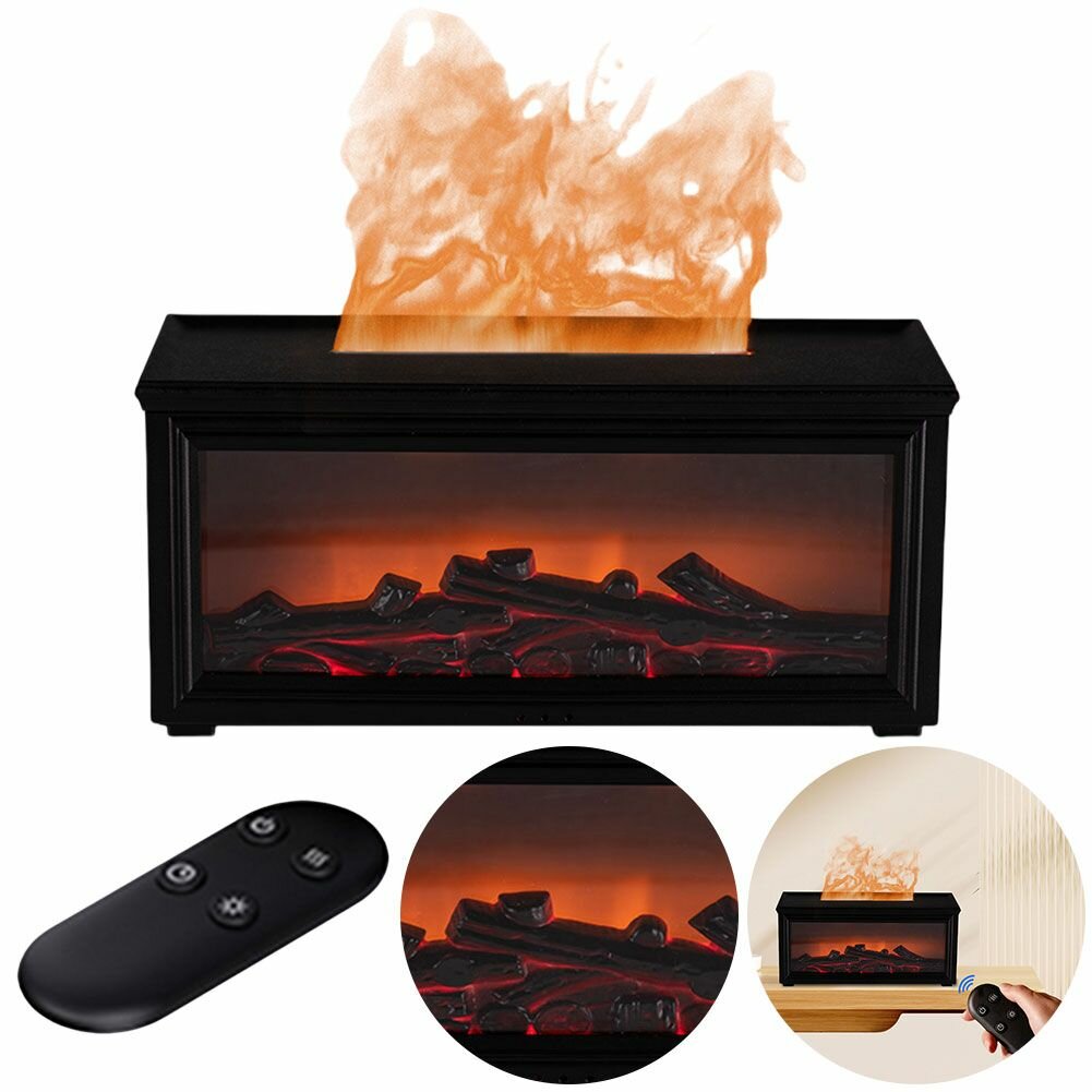 Увлажнитель воздуха Ароматический увлажнитель Воздуха Имитирует Пламя камина Красочным Светом