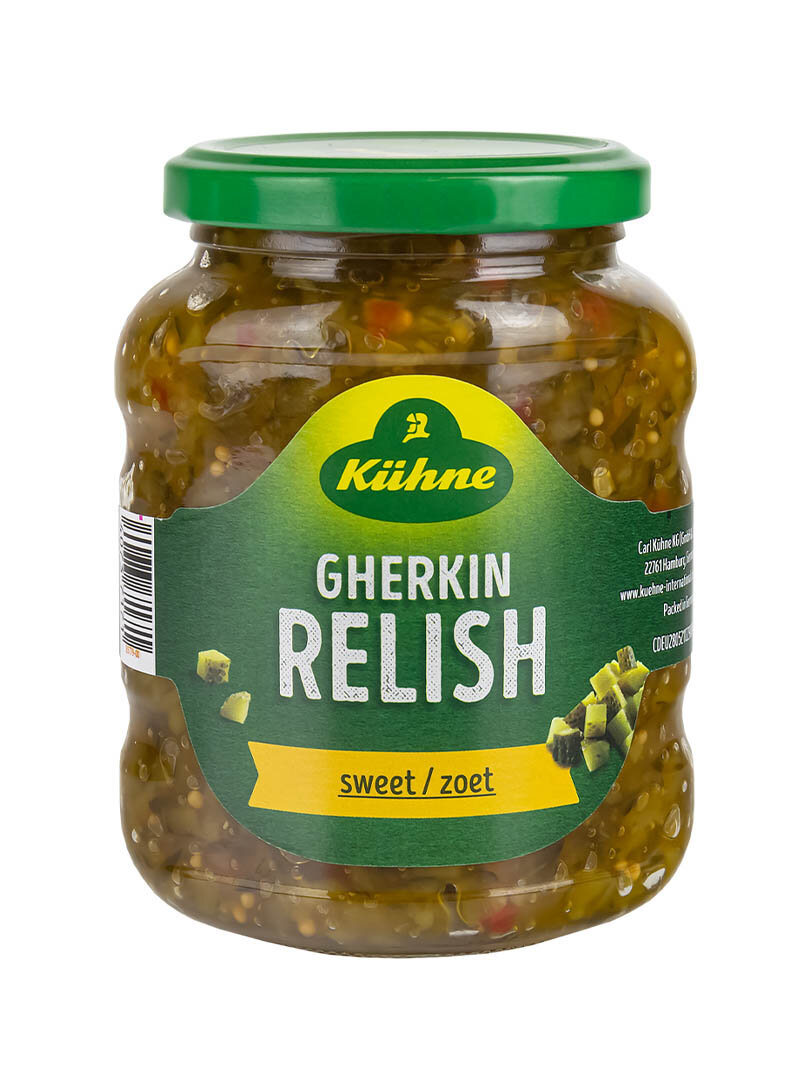 Соус Релиш Kuhne Gherkin relish sweet pickle с маринованными огурцами, 370мл