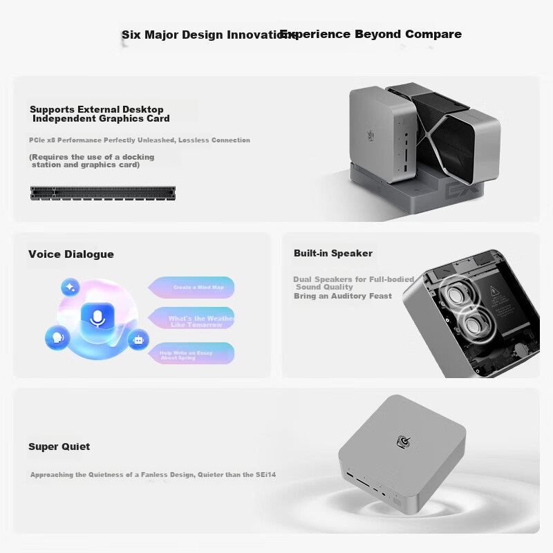 Zero Moment "Enjoy the Creation" GTi13 Ultra Intel Core i9 13900HK High Performance Gaming Office Design Mini PC Deep Space Gray 32GB/1TB