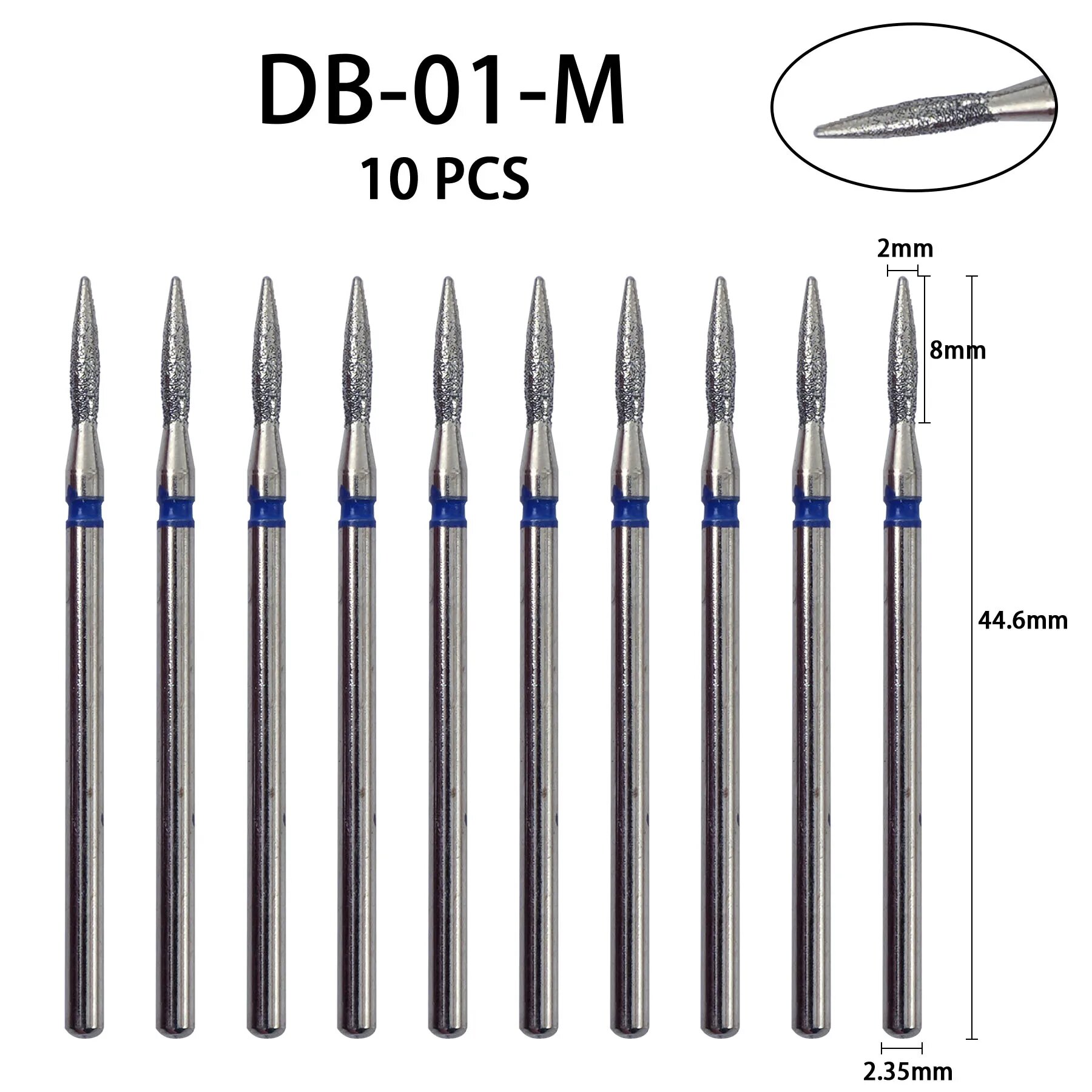 Набор фрез для ногтей из вольфрамового карбида, 10 шт. DB-01-M