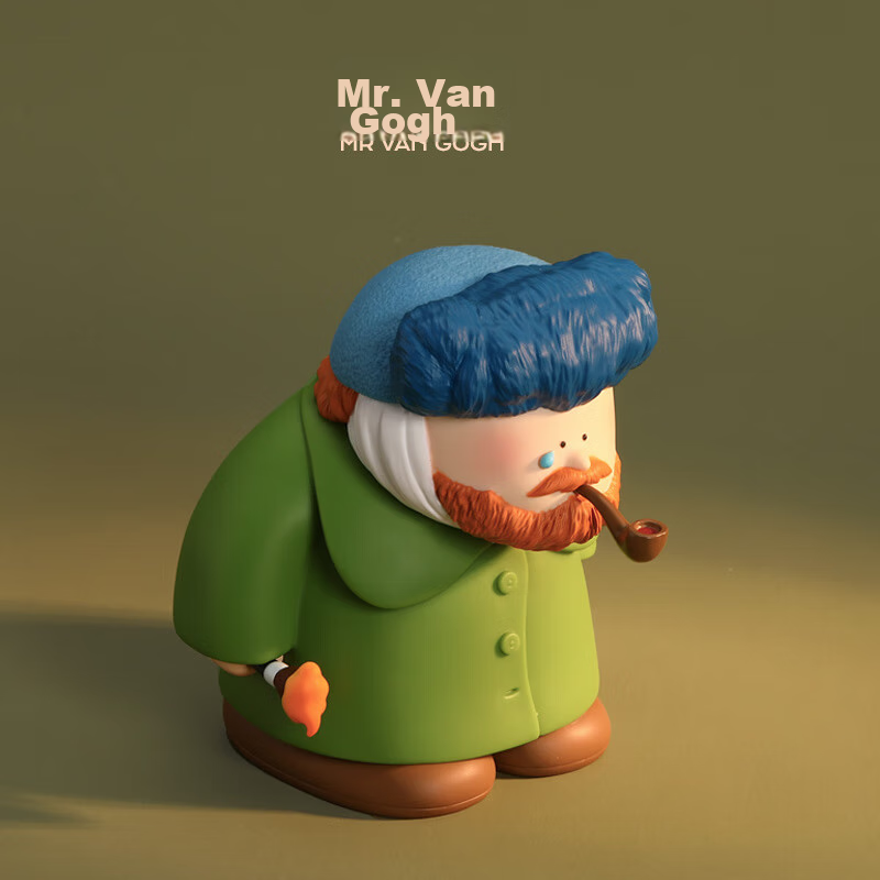 Damei Art Museum Masterpiece Series Figurine, Action Figure Toy, Birthday Gift for Girls And Boys, Van Gogh - 12cm