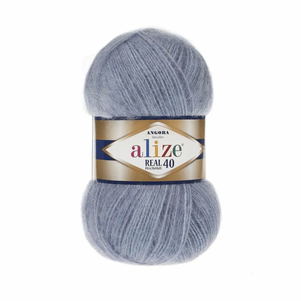 Пряжа для вязания Alize Angora real 40 цвет 221 светлый джинс 100 гр/430 м 40% шерсть, 60% акрил