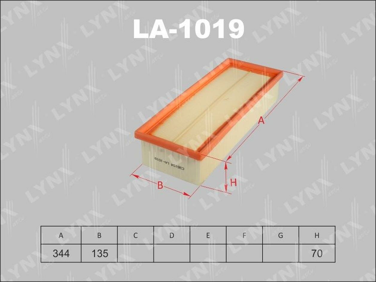 Фильтр воздушный для автомобилей LYNXauto LA1019 (запчасти и расходники)