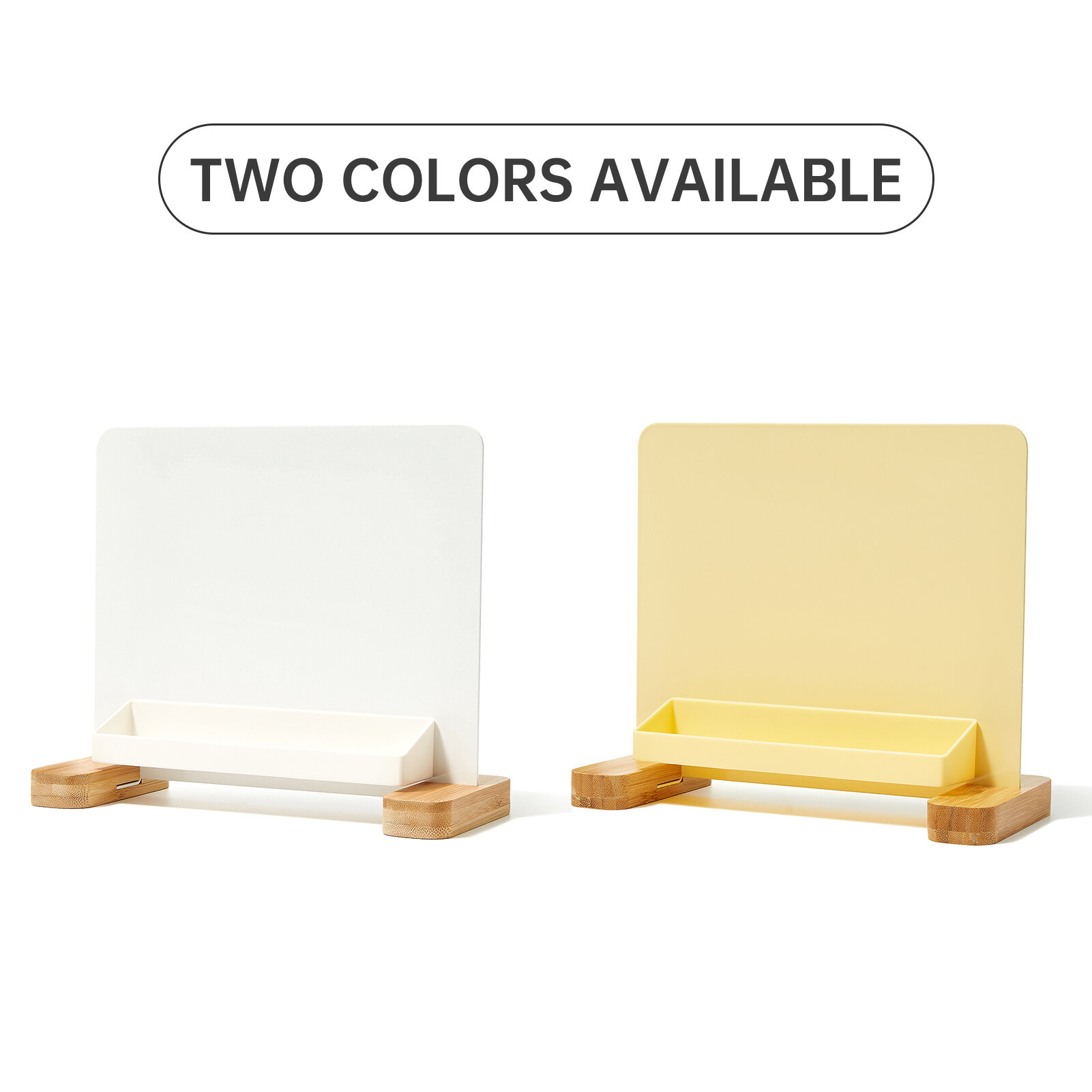 Магнитная настольная доска с бамбуковой основой, для сухого стирания, с ящиком для хранения. В комплекте маркер, ластик, магнит.