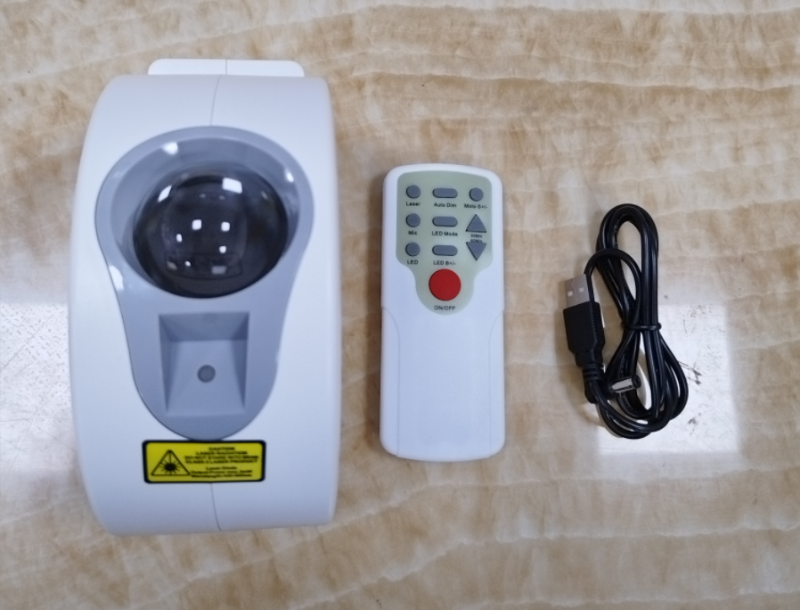 Проектор звезд Star Projector Galaxy Projector Light с BT-колонкой, светом океанических волн, ночным светом звездного неба и пультом дистанционного управления, материал ABS, цвет белый, входное напряжение DC 5V 1A, мощность LED 3W, мощность колонки