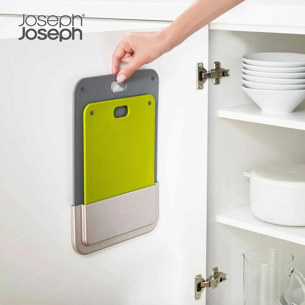 Набор разделочных досок Joseph Joseph DoorStore Chop, пластик, двусторонние, с футляром, 34,7 см x 24,7 см