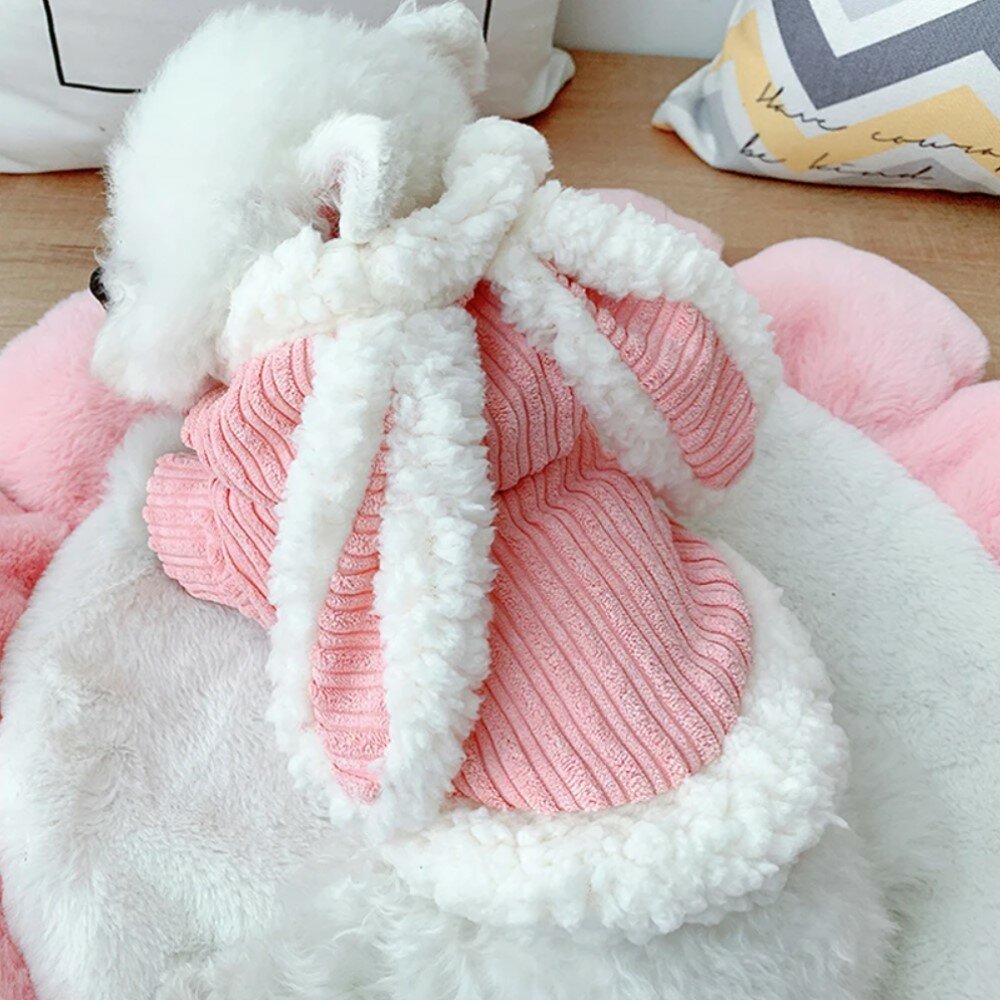 Куртка BoomBoomShop "Вельветовая Зайка", розовая, XS, демисезон, устойчивый к ветру, искусственный мех