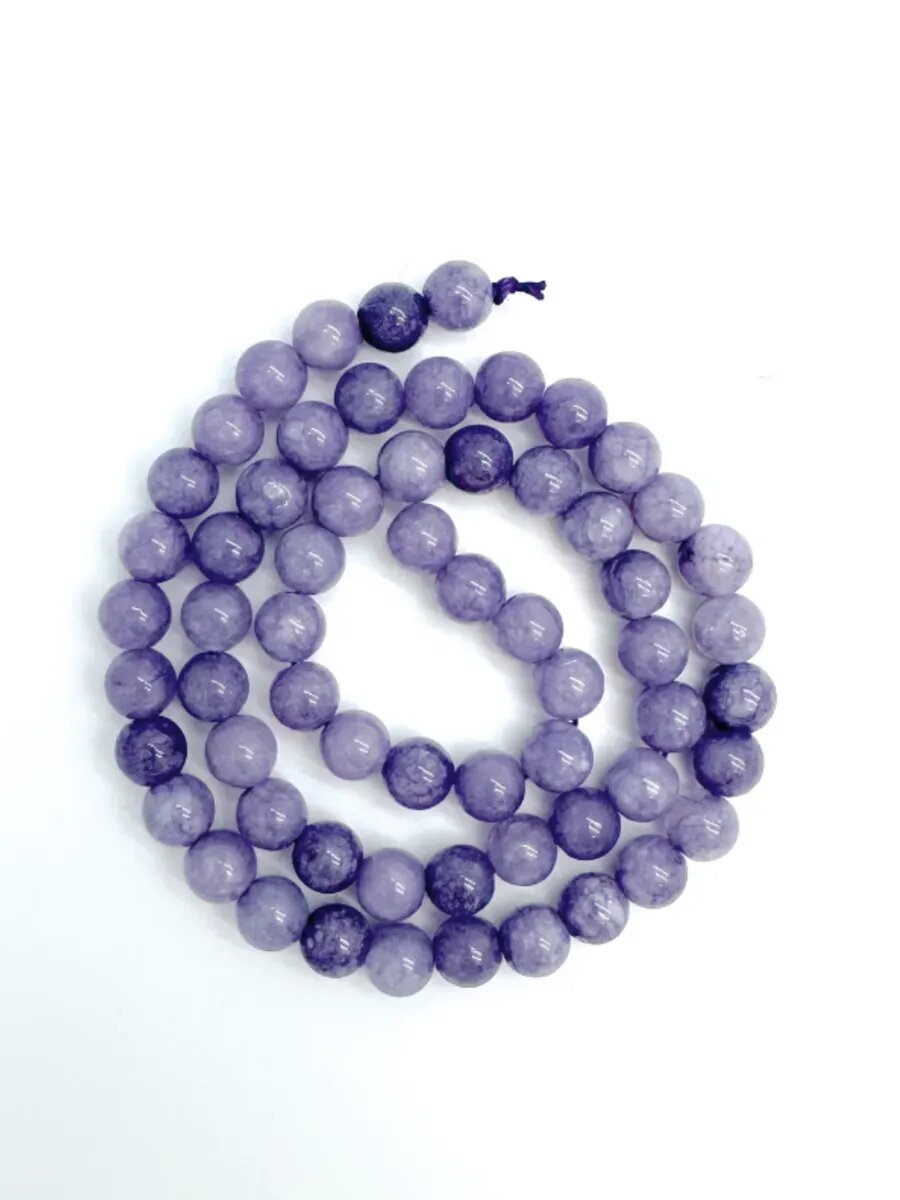 0940 Агат камень для поделок творчества фиолетовый 6мм 1нить