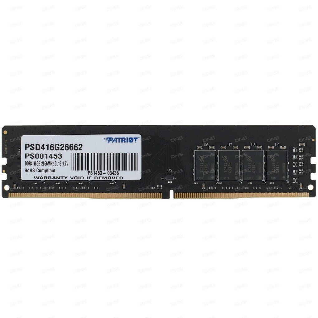 Оперативная память Patriot Memory Signature Line (PSD416G26662) DIMM DDR4 16 ГБ - 1 шт, 2666 МГц