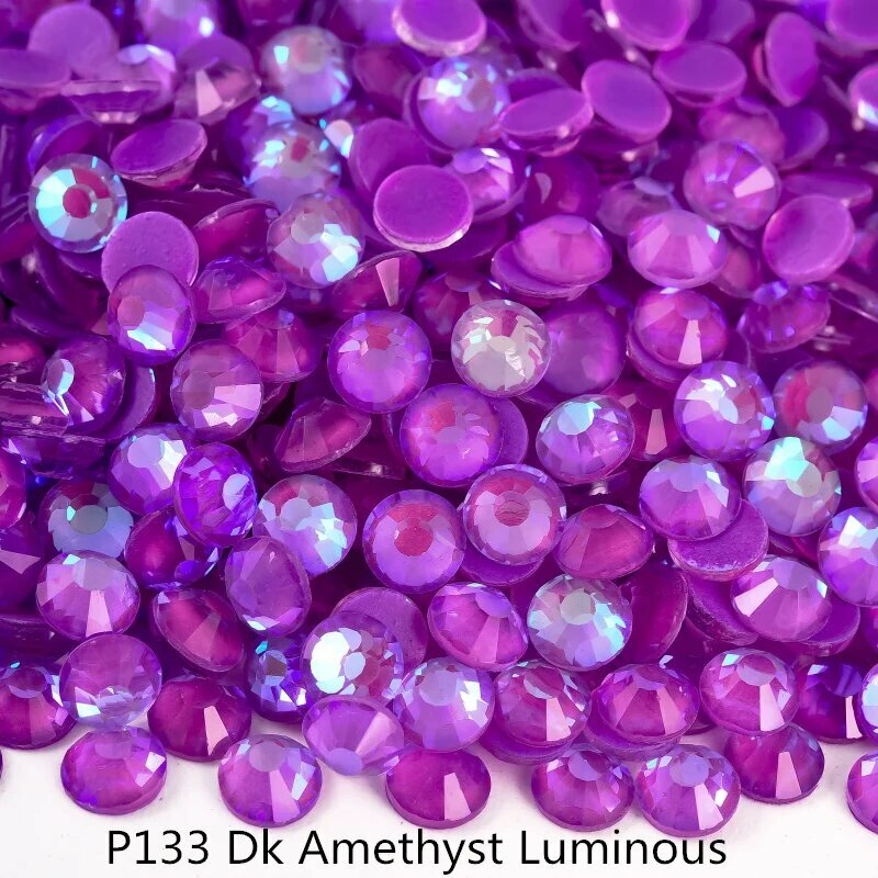 Bobohoo Фиолетовые стеклянные стразы SS6-SS30 для декорирования Фиолетовый, SS16-1440pcs, Dk Amethyst Luminous