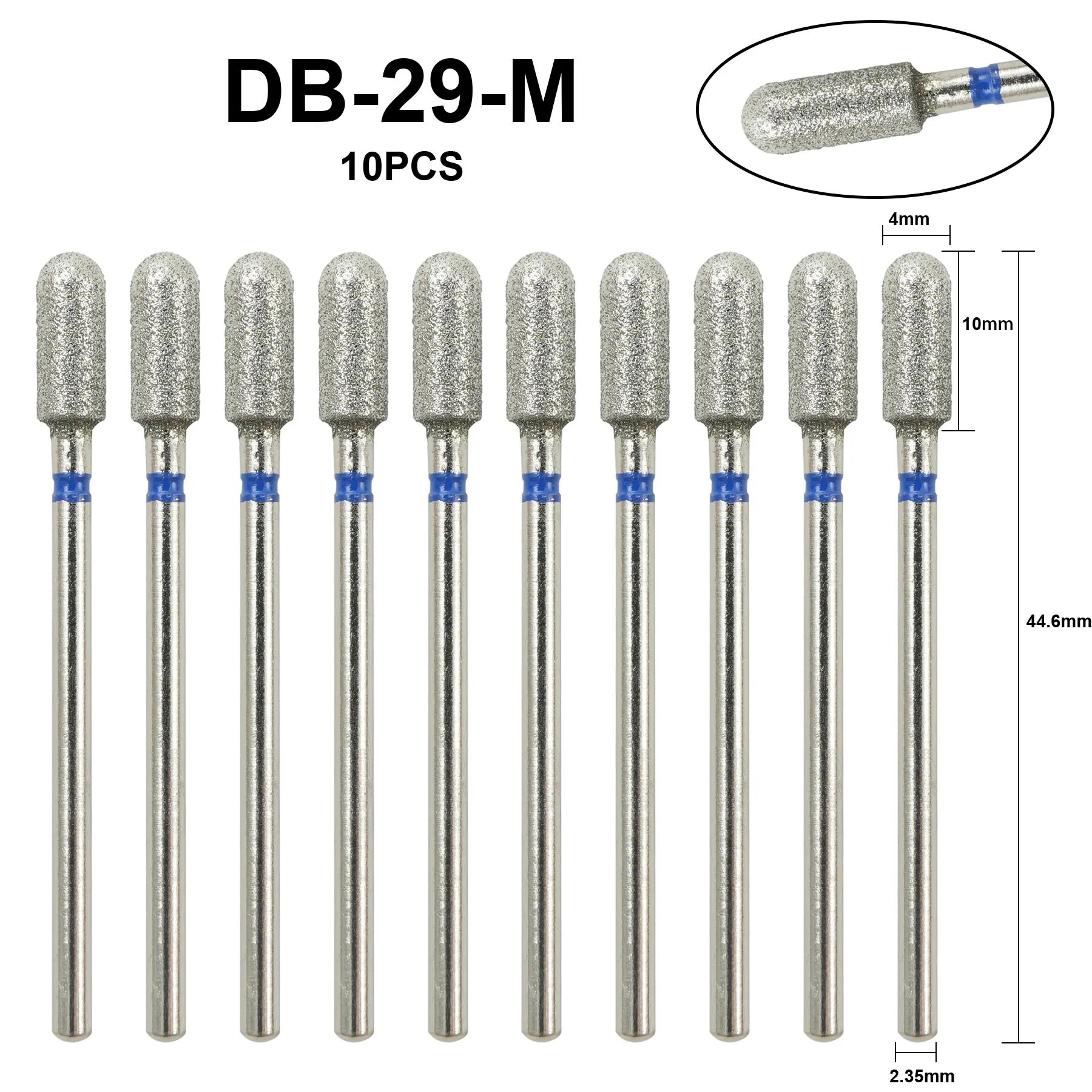 Набор фрез для ногтей из вольфрамового карбида, 10 шт. DB-29-M