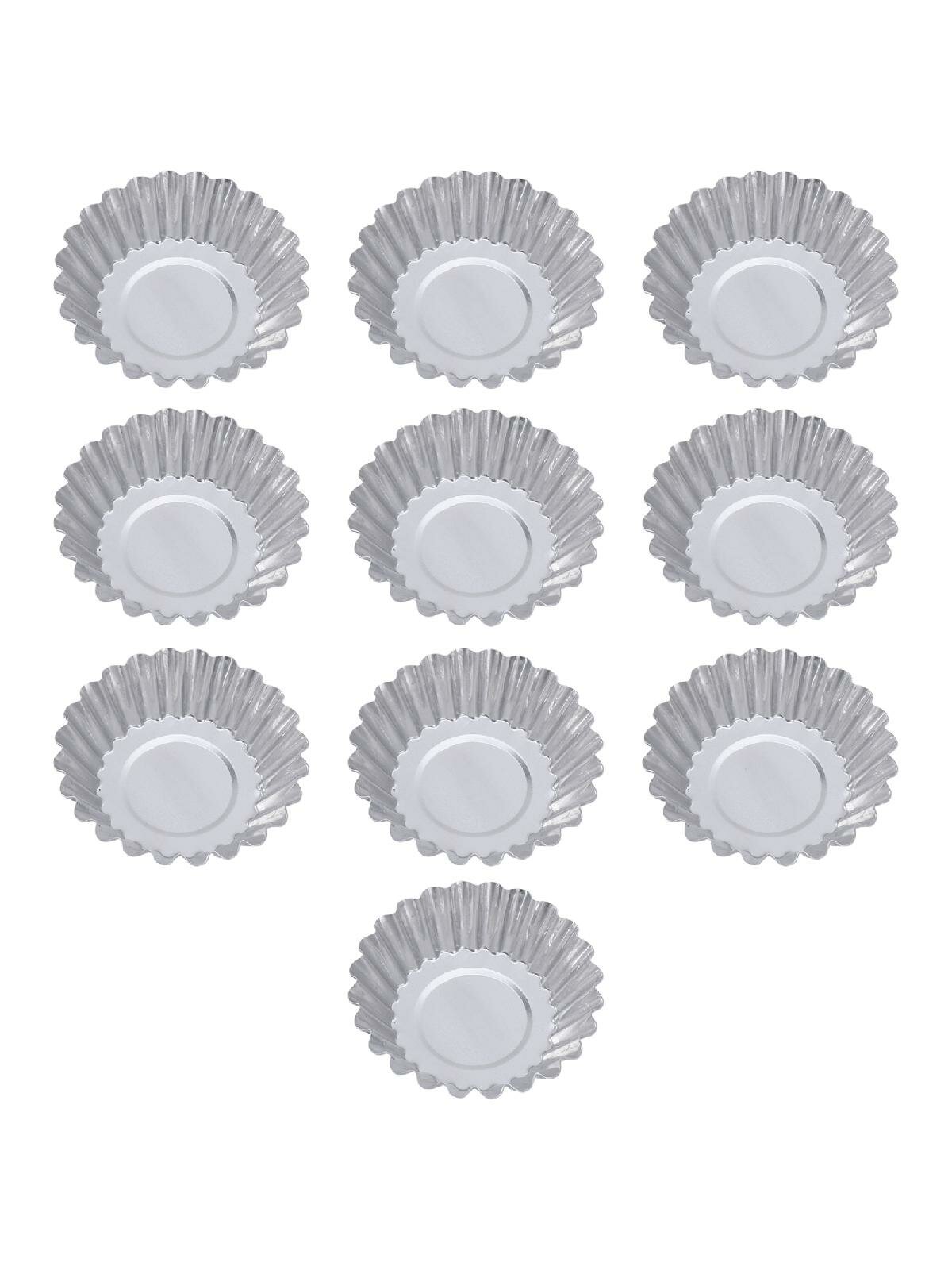 Упаковка из 10 формочек для выпечки кексов Маленькие формы для выпечки Алюминиевая текстура для десерта