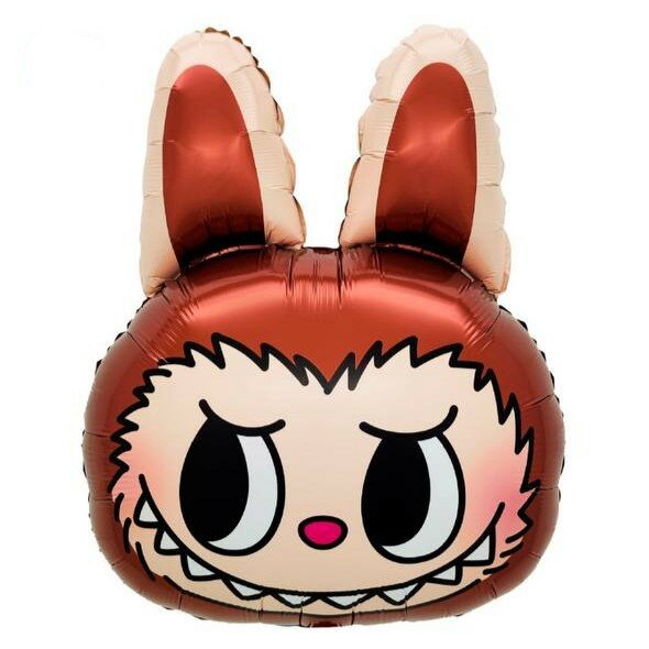 Шар фигура плюшевый эльф Лабубу Labubu голова коричневый (27"/69 см)
