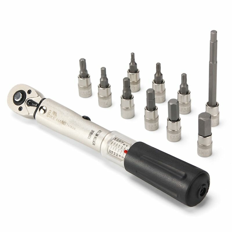 Bikehand YC-617-2S Динамометрический ключ 1/4" от 2 нм до 24 нм, инструменты для ремонта велосипедов