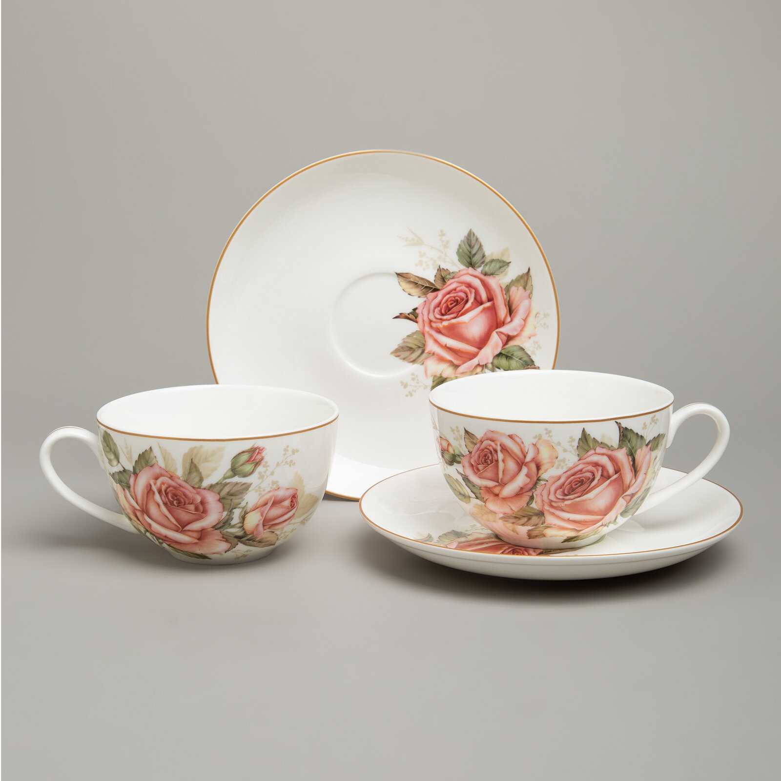 Чайный набор lefard корейская роза на 2 пер. 4 пр. 300 мл KSG-590-679