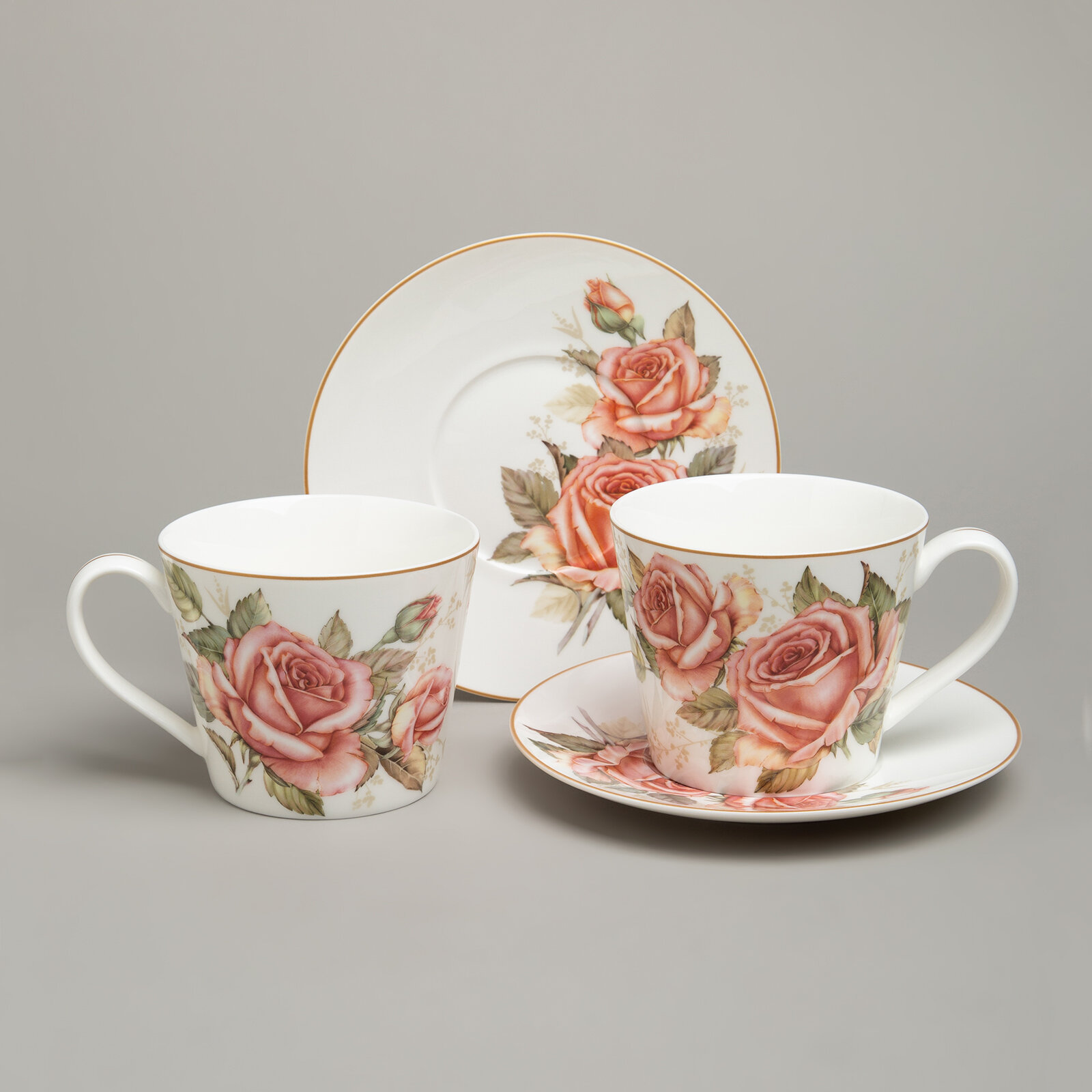 Чайный набор lefard корейская роза на 2 пер. 4 пр. 300 мл KSG-590-676