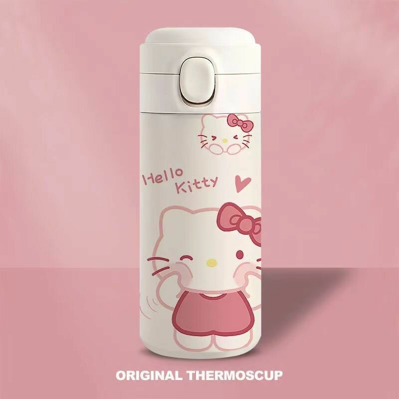 Термобутылка "Hello Kitty", 0,45 л, нержавеющая сталь, белый