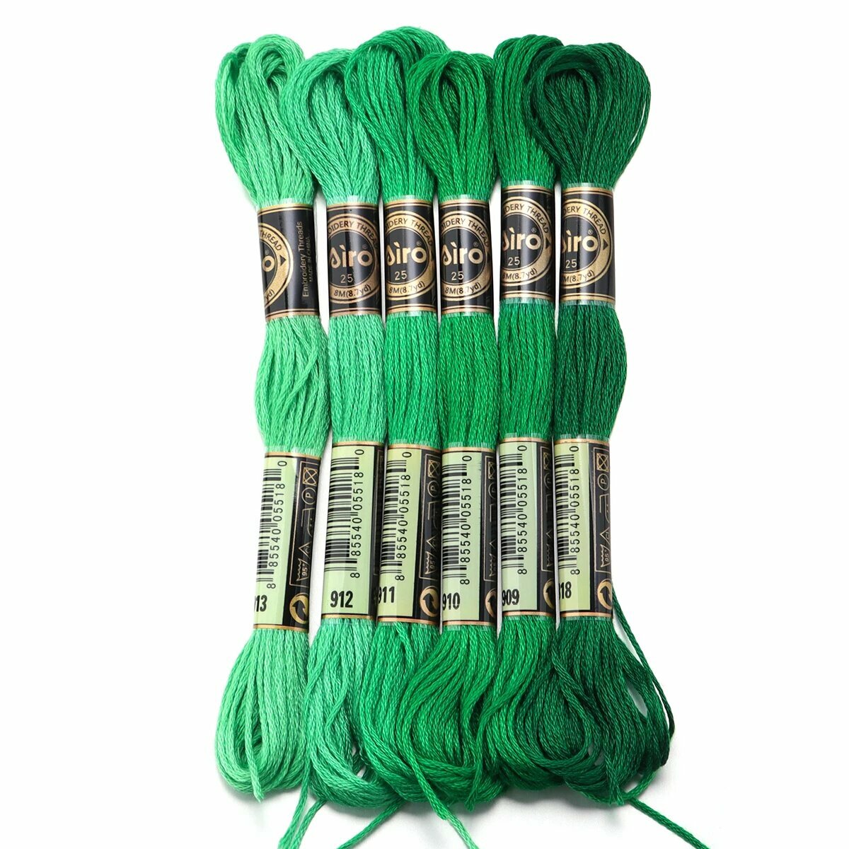 Нитки для вышивания Anchor, зеленый, Green01, 6 шт.