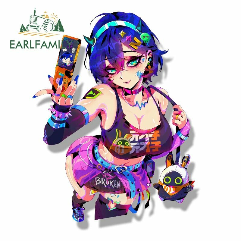 EARLFAMILY Punk Belle Fanart автомобильная наклейка Zenless Zone Zero Sketch Waifu Die-cut, 13cm