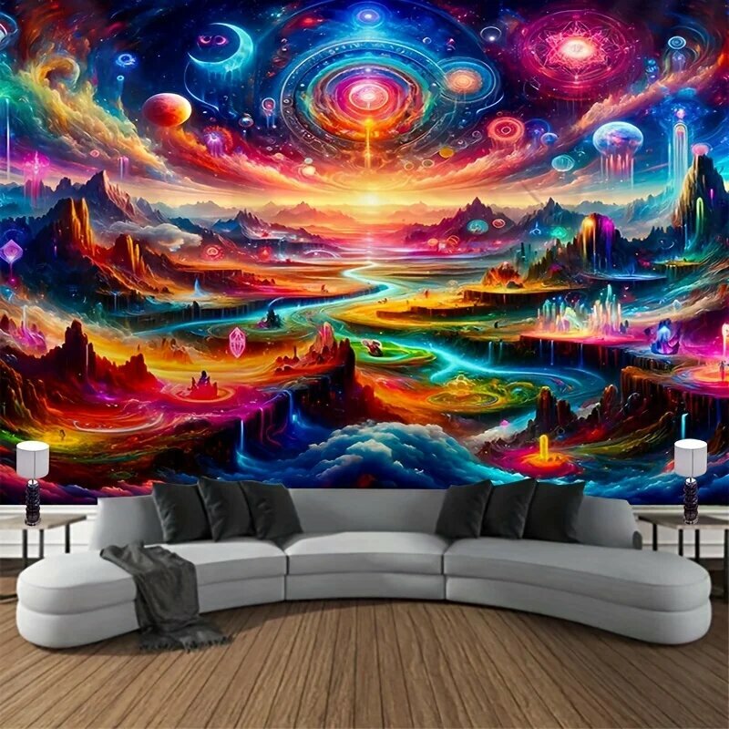 Психоделический гобелен из полиэстера, lmu-250403000043, 180X320cm