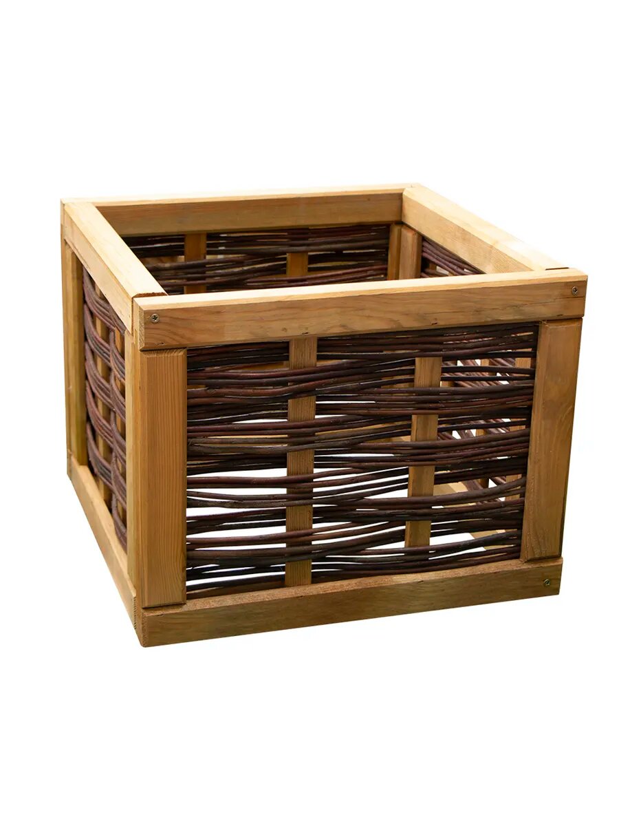 Клумба для цветов плетеная 45х45х35 см 70 л