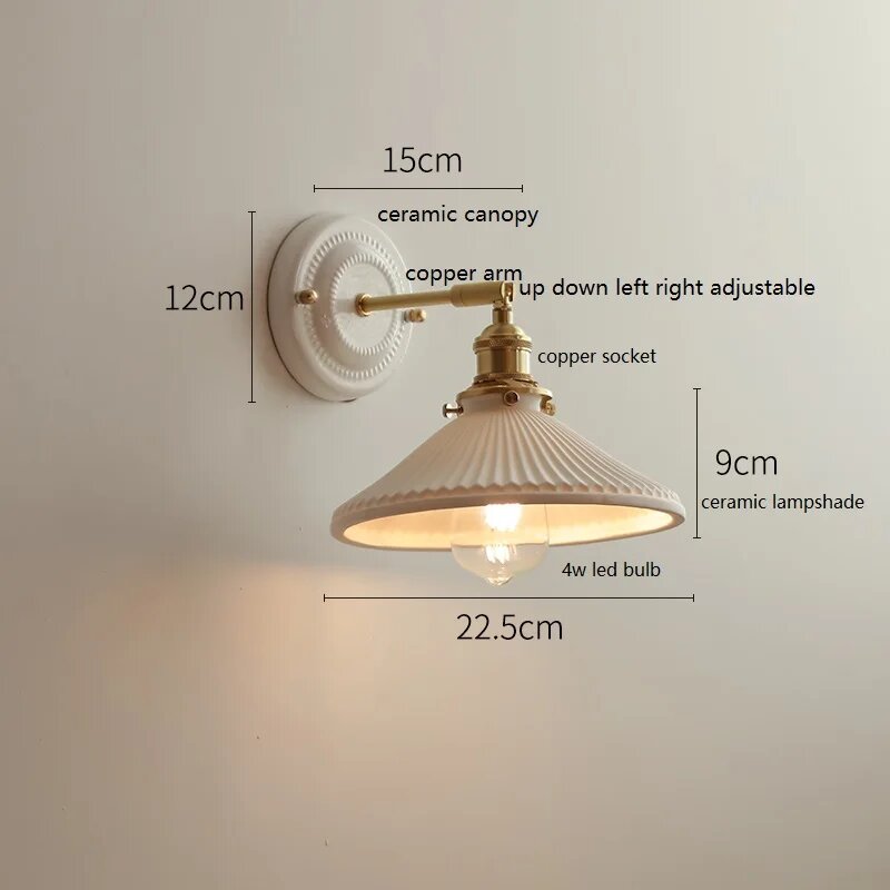 IWHD скандинавский керамический настенный светильник switch on the socket