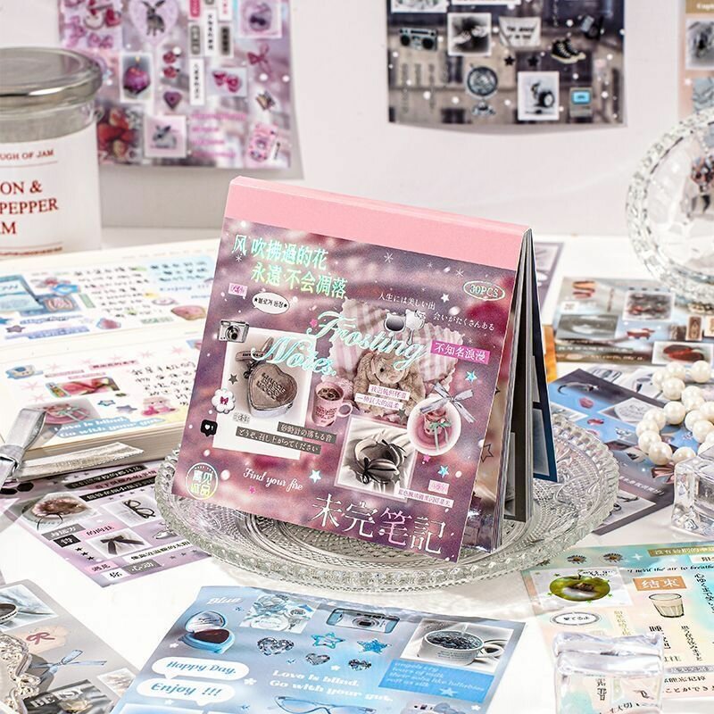 Японская книжка с наклейками, 30 листов/книга, может использоваться для украшения чехлов для мобильных телефонов, записных книжек, предметов первой необходимости