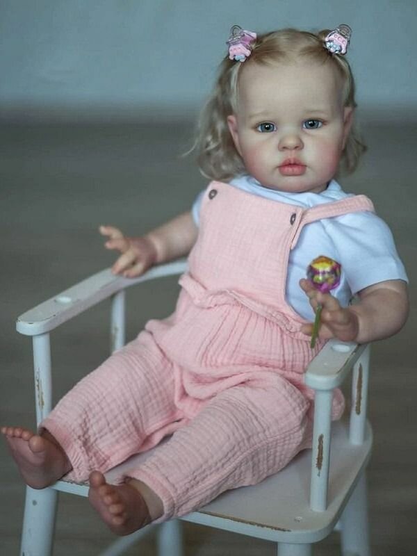 24 дюймов 60 см Новорожденный ребенок Reborn Ellie Кукла Реборн, тело из ткани, голубые глаза