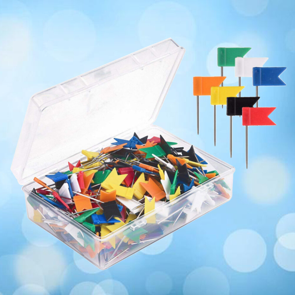 Набор Из 100 Флажков С Металлическими Подставками Для Отметок На Географических Картах И Плакатах