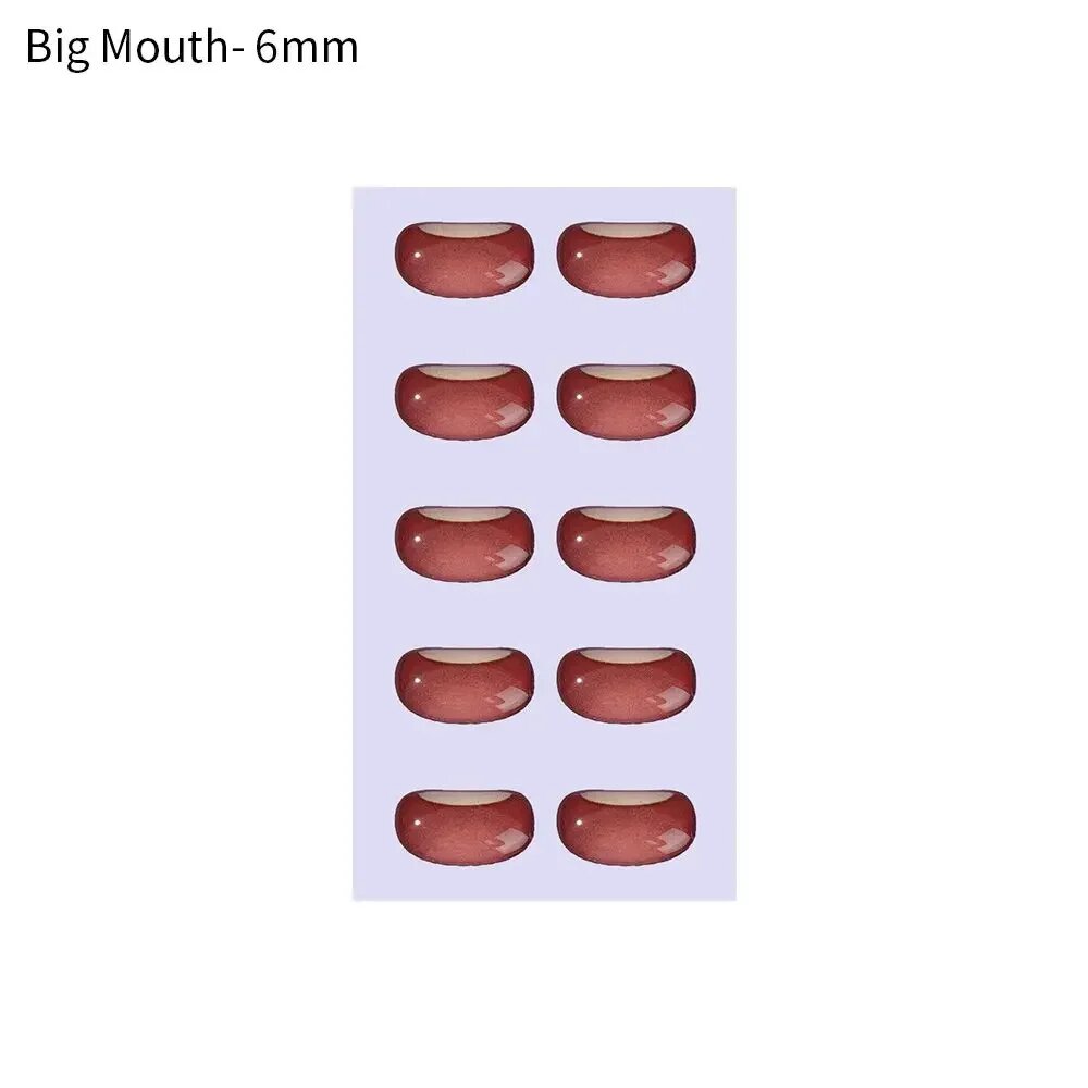 10 шт. Наклейки для рта кукол, Бордовый, Big Mouth-6mm