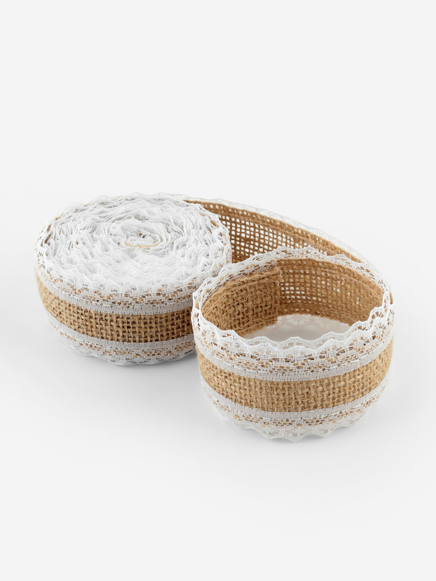 Лента холщовая "Кружево", натуральная, 37 мм, 4.5+-0.5 м, белая