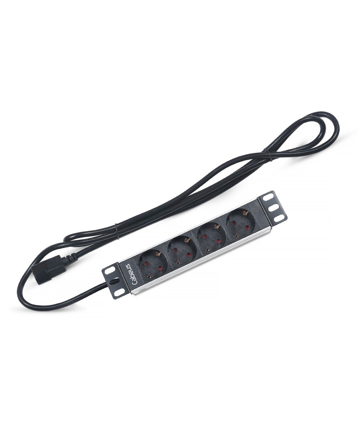 Блок розеток Cabeus "PDU-4P-2IEC", горизонтальный, для 10-дюймовых шкафов, 4 розетки