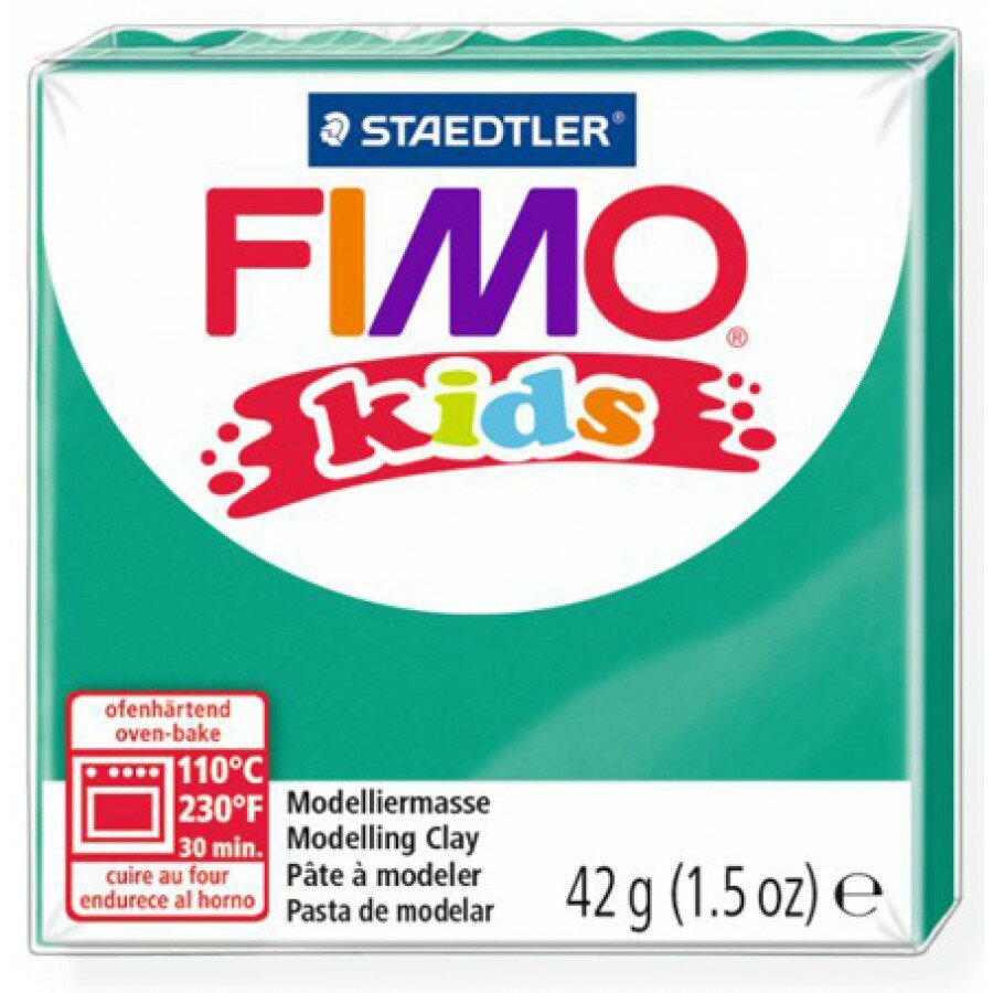 Полимерная глина FIMO Kids 55 х 55 х 10 мм зеленый FIMO 8030-5