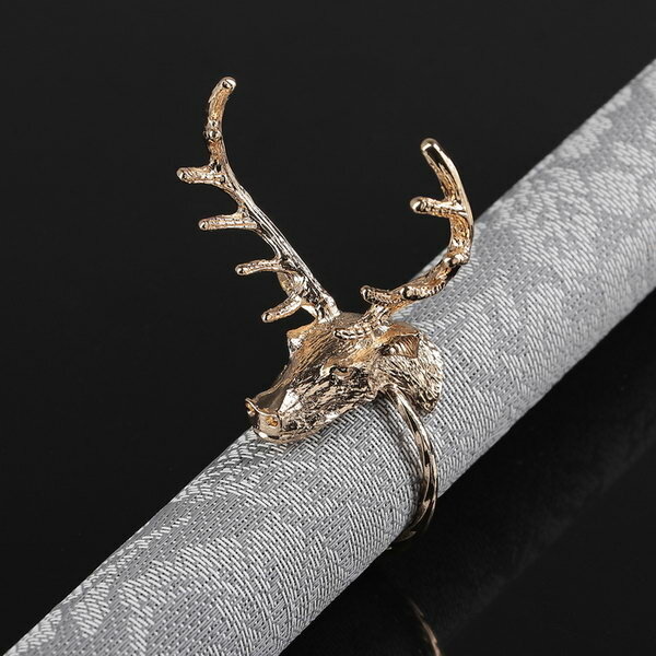 Кольцо для салфеток "Олень", 6.5x5x10 см, цвет золотой, цвет: золотистый