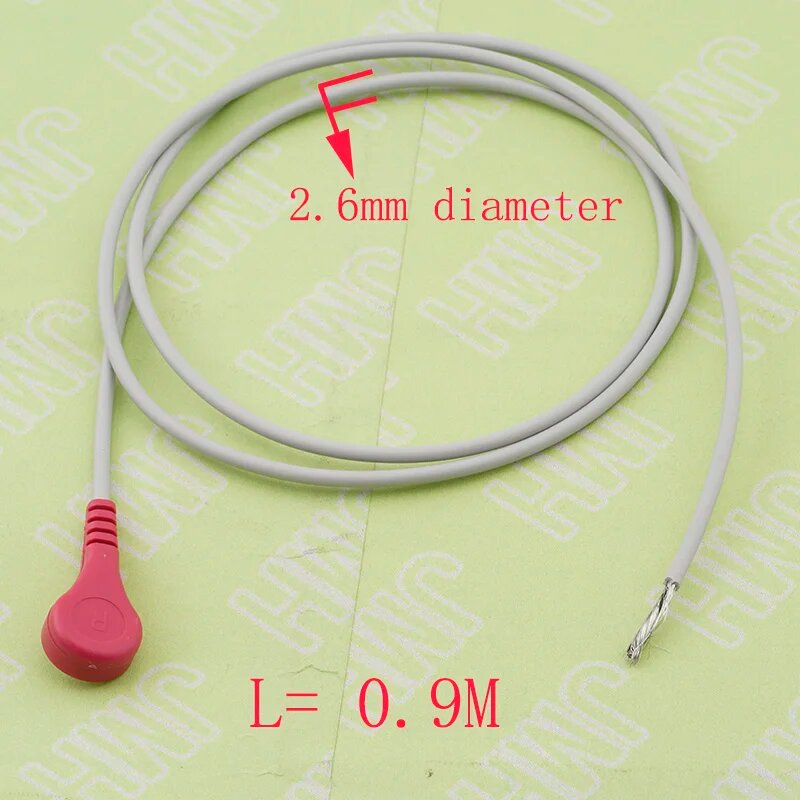 ЭКГ кабель WC01 4.0 мм 0.9m Red Button