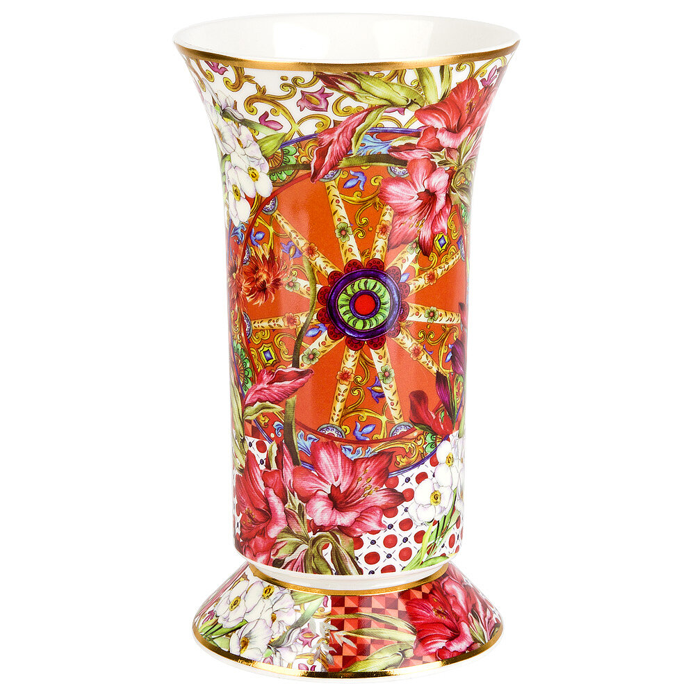 Ваза фарфоровая "Secret Garden", 10х10х19 см, 600 мл, Nouvelle