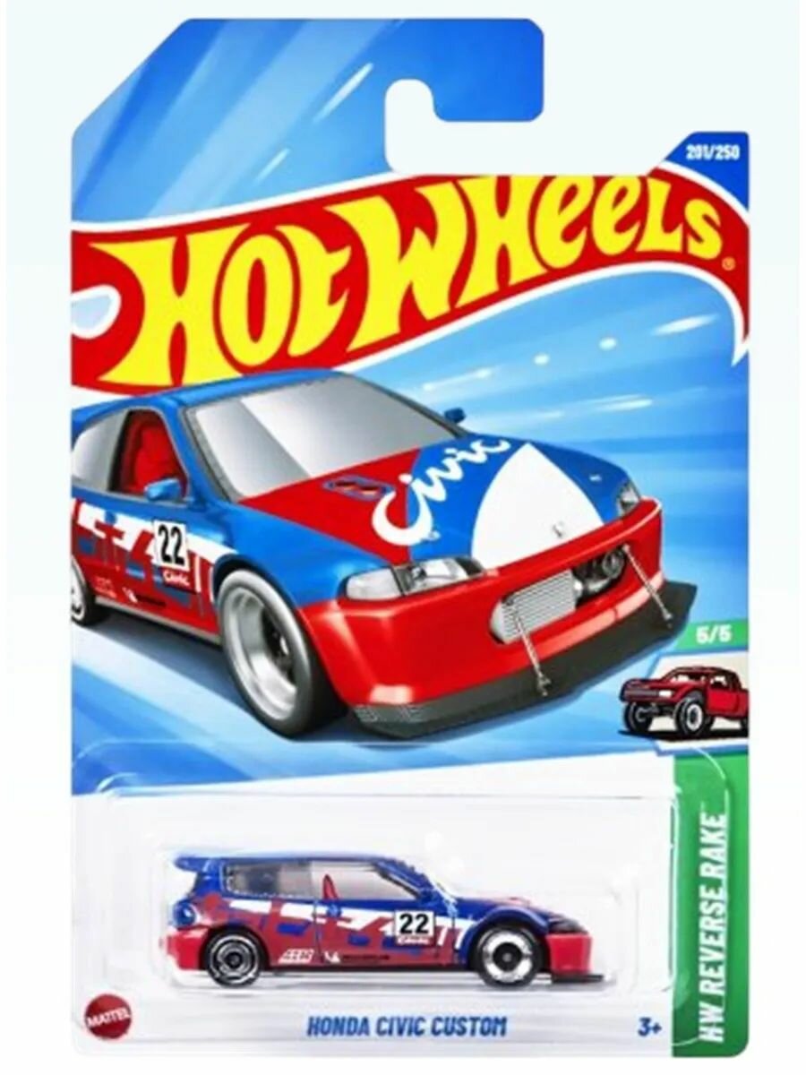 JBB22 Hot Wheels машинка металлическая игрушка коллекционная масштабная модель Honda Civic Custom Кейс 2025