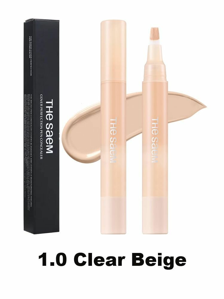The Saem Cover Perfection Pen Concealer #1.0 Clear Beige консилер-ручка для маскировки недостатков кожи (4мл.)