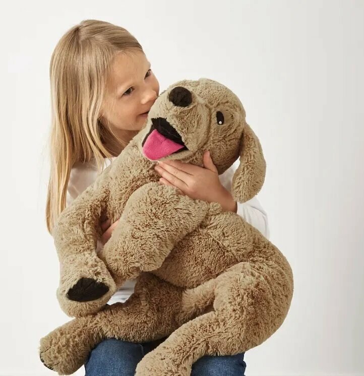 Мягкая игрушка IKEA GOSIG GOLDEN, золотистый ретривер, 15х40х23 см, 100% полиэстер, бежевая