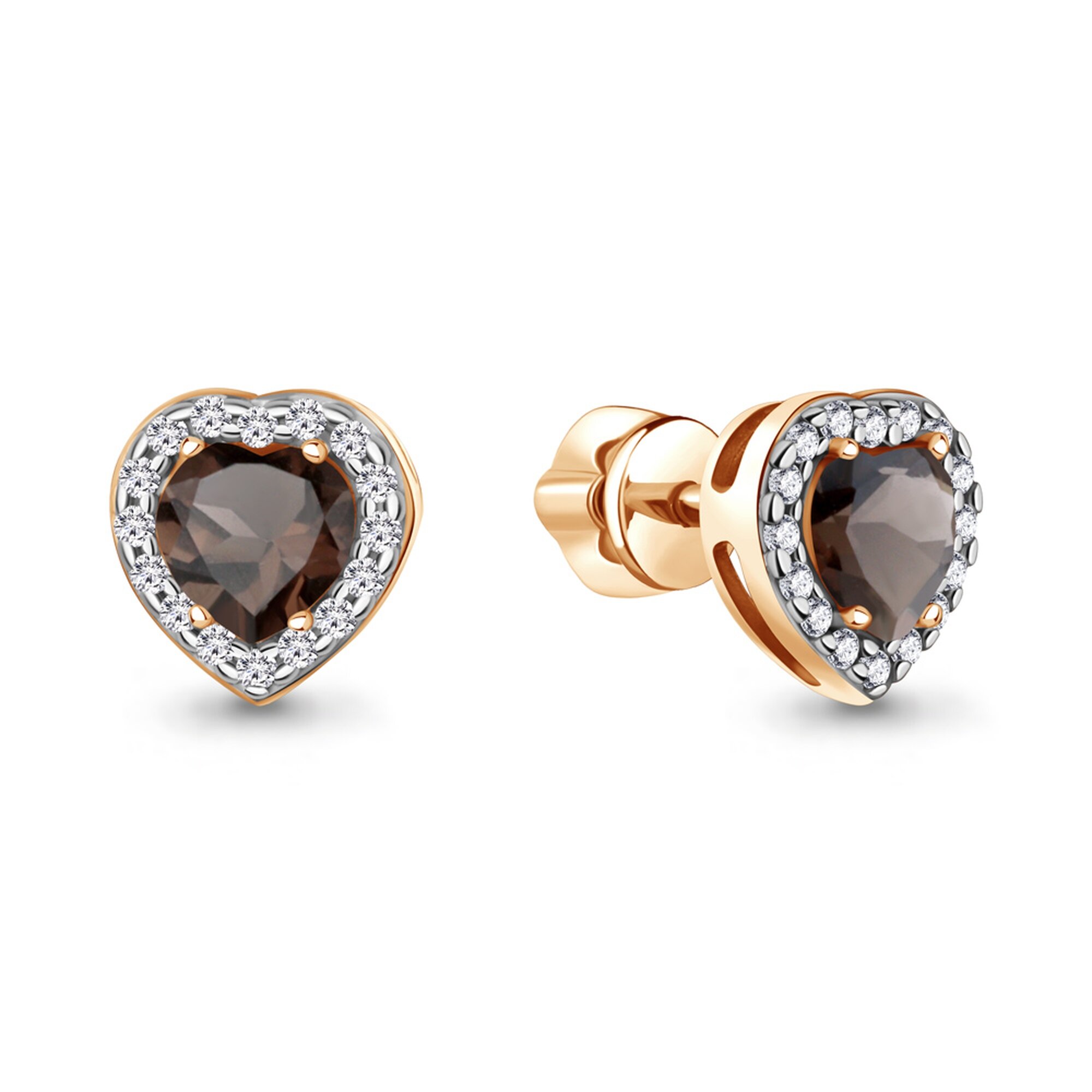 Серьги, серебро, 925 проба, золочение, фианит, гранат