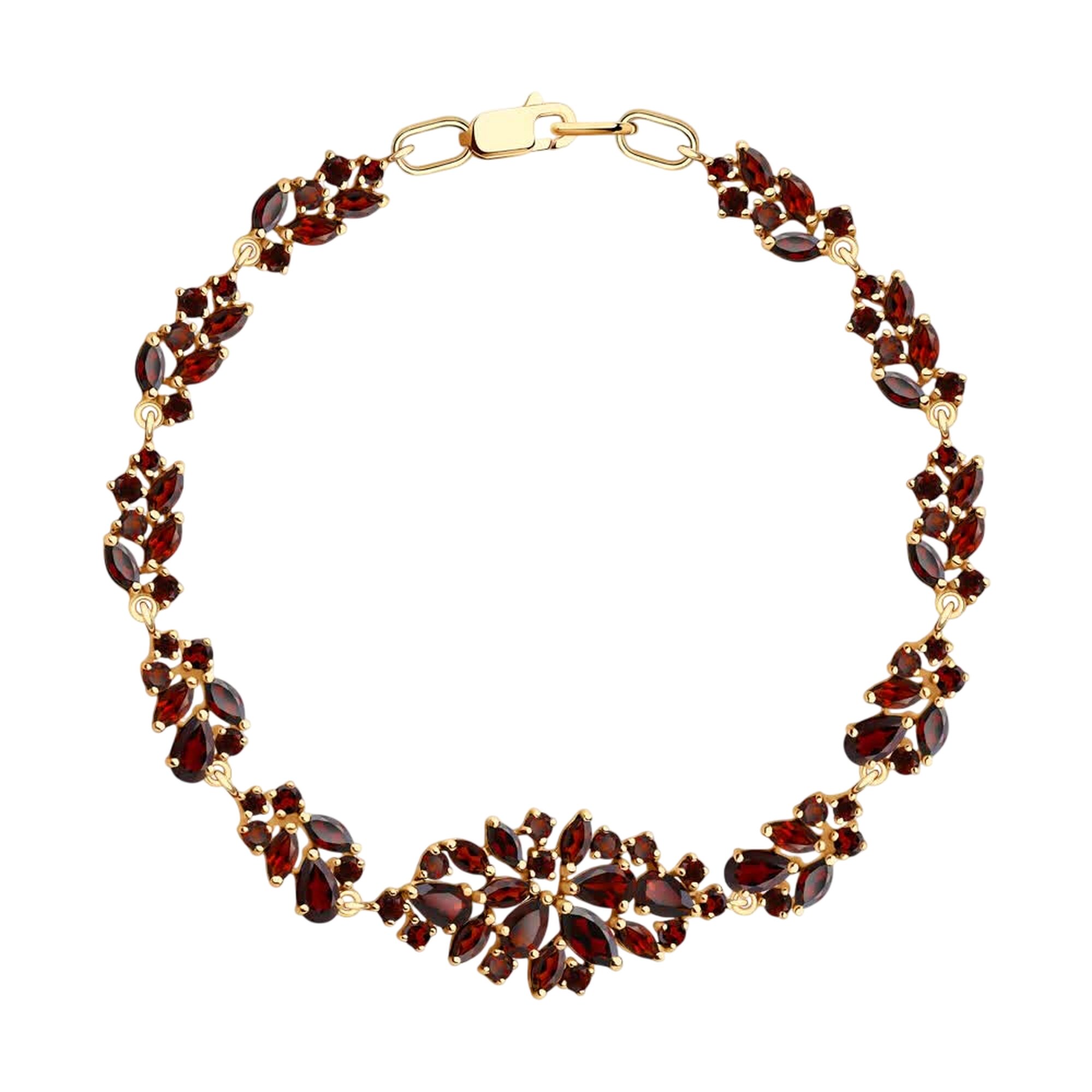 Браслет, красное золото, 585 проба, гранат