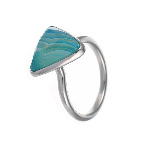 Кольцо, серебро, 925 проба, агат