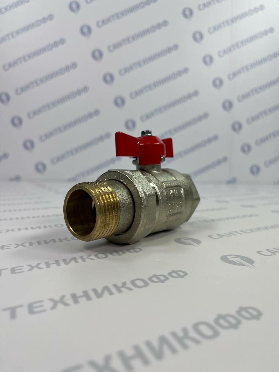 Кран шаровый ITAP IDEAL со сгоном 1"НР-ВР бабочка полнопроходной, никель 098(1")