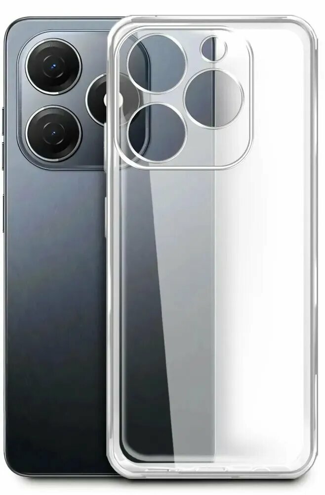 Чехол (клип-кейс) BoraSCO для Tecno Spark 20 Silicone Case прозрачный (72688)